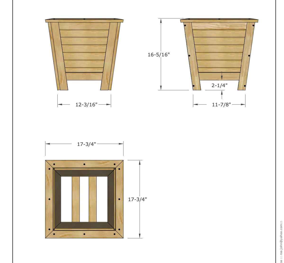 Slatted Three Picket Planter Plan — Matthew Peech Woodworking