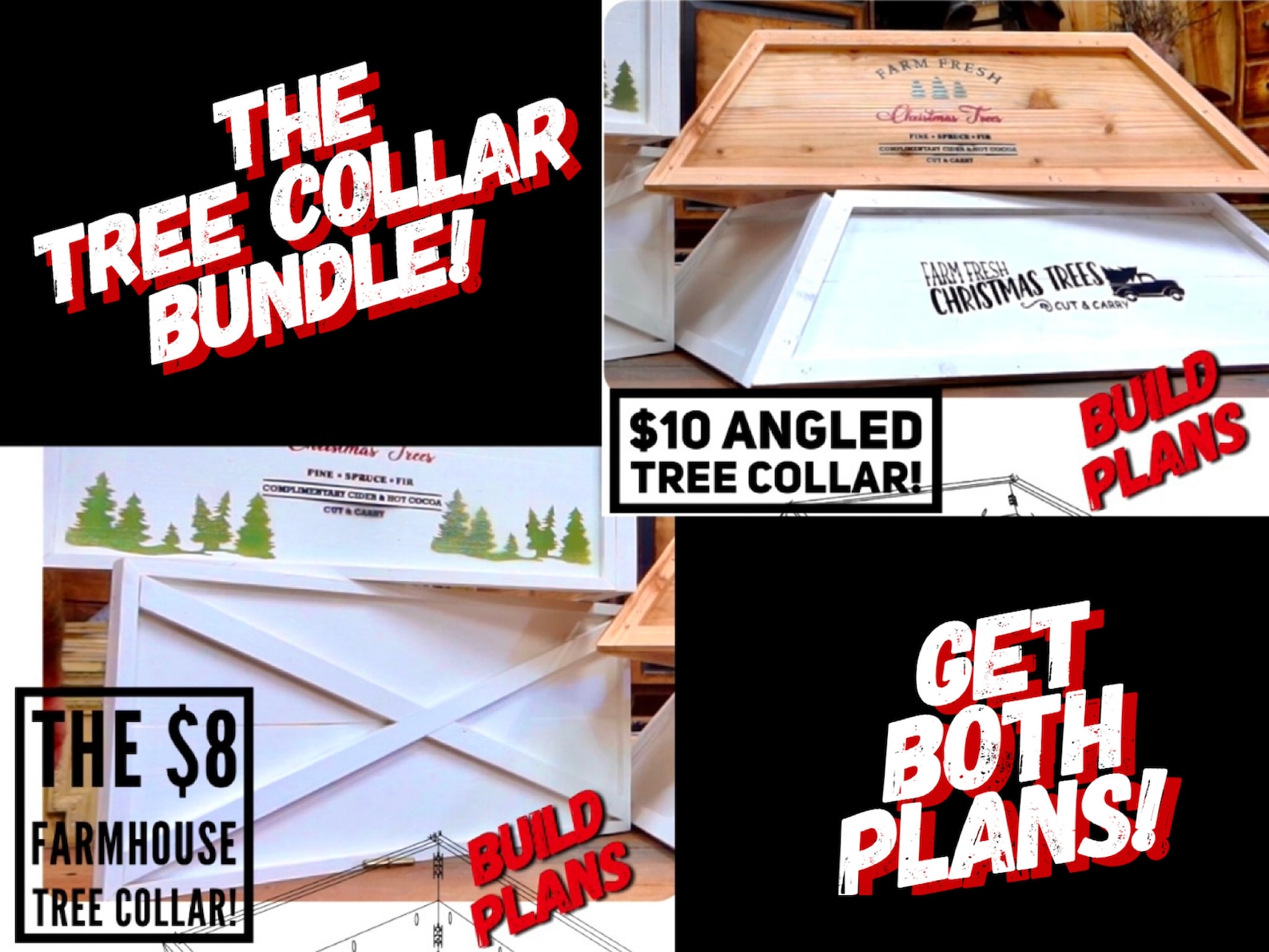 Collapsible Angled and Square Tree Collar Plans, Christmas Tree Collar ...