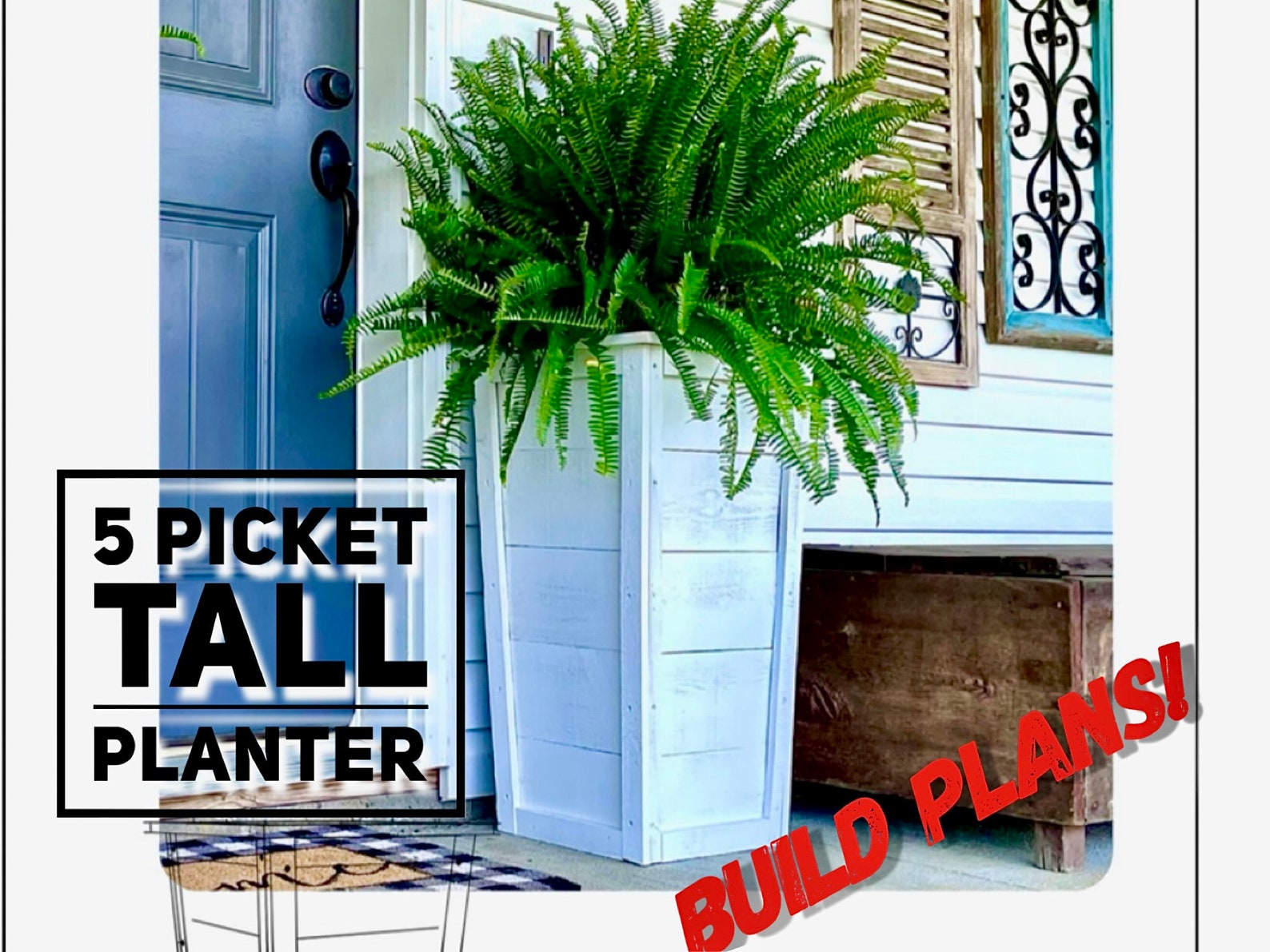 Five Picket Tall Box Planter Plans Fence Picket Planter Tall - Etsy
