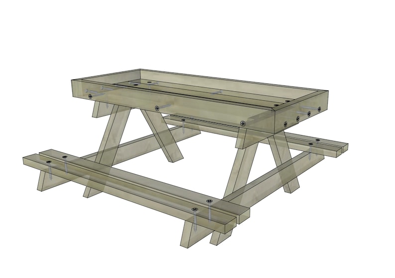 One Picket Chicnik Table Plans Digital Plans Chicken Table - Etsy