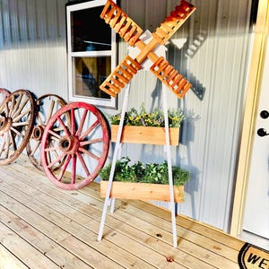 Windmill Planter Plans, DIY Windmill Planter Plans, Decorative Windmill ...