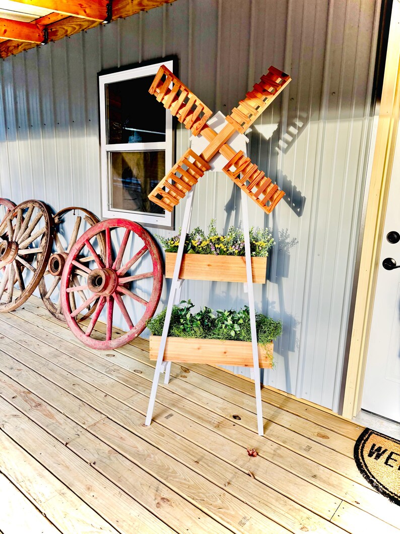 Windmill Planter Plans, DIY Windmill Planter Plans, Decorative Windmill ...