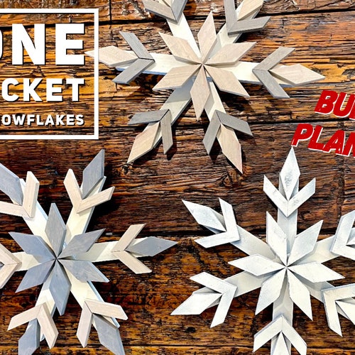 2 Large Snowflakes 16 From One Picket One Picket - Etsy
