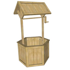 Wishing Well Planter Plans, Garden Well Planter Plans, Decorative Well ...