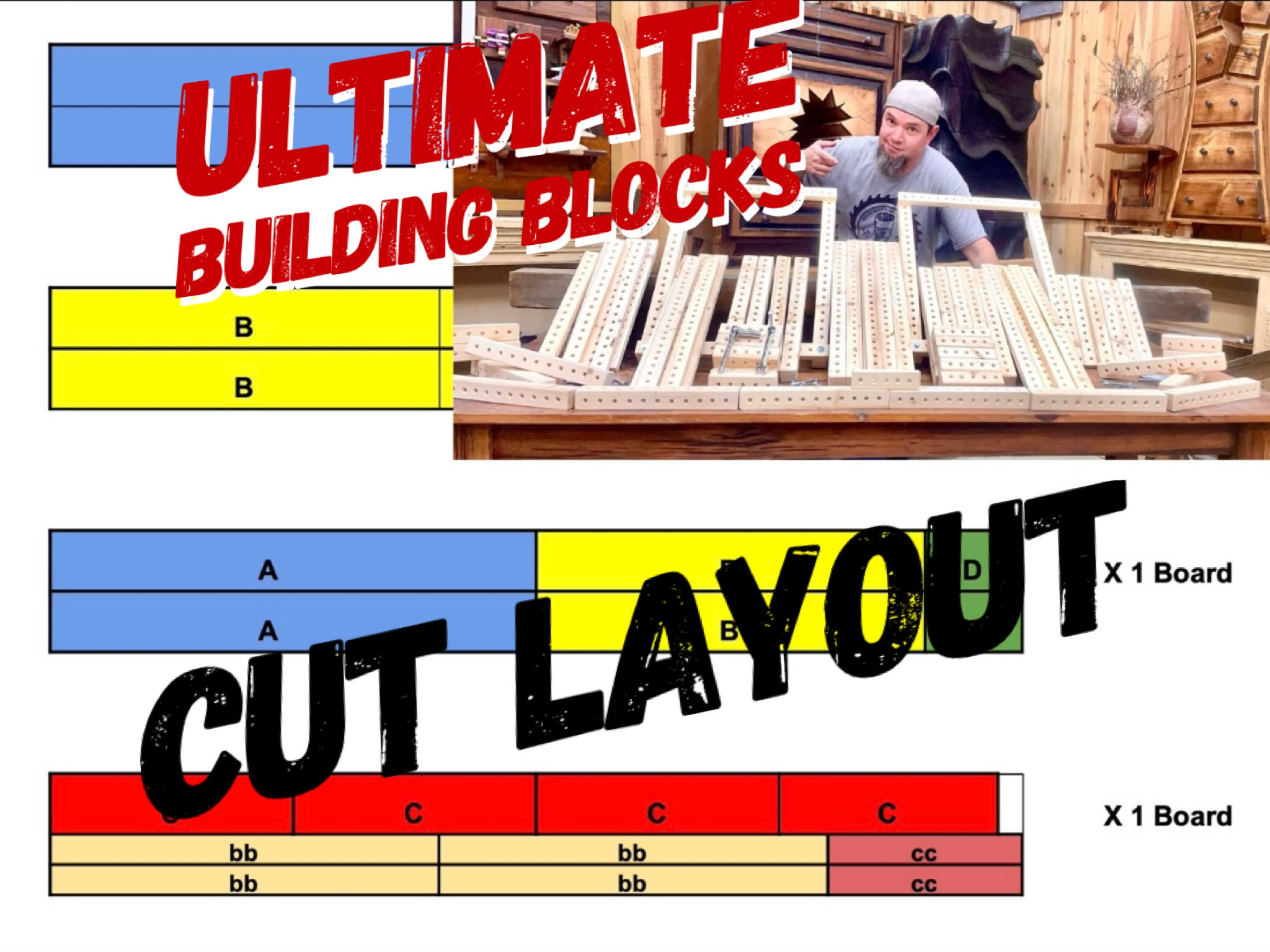 Cut List Layout For The Ultimate Building Block Video. *Cut list only ...