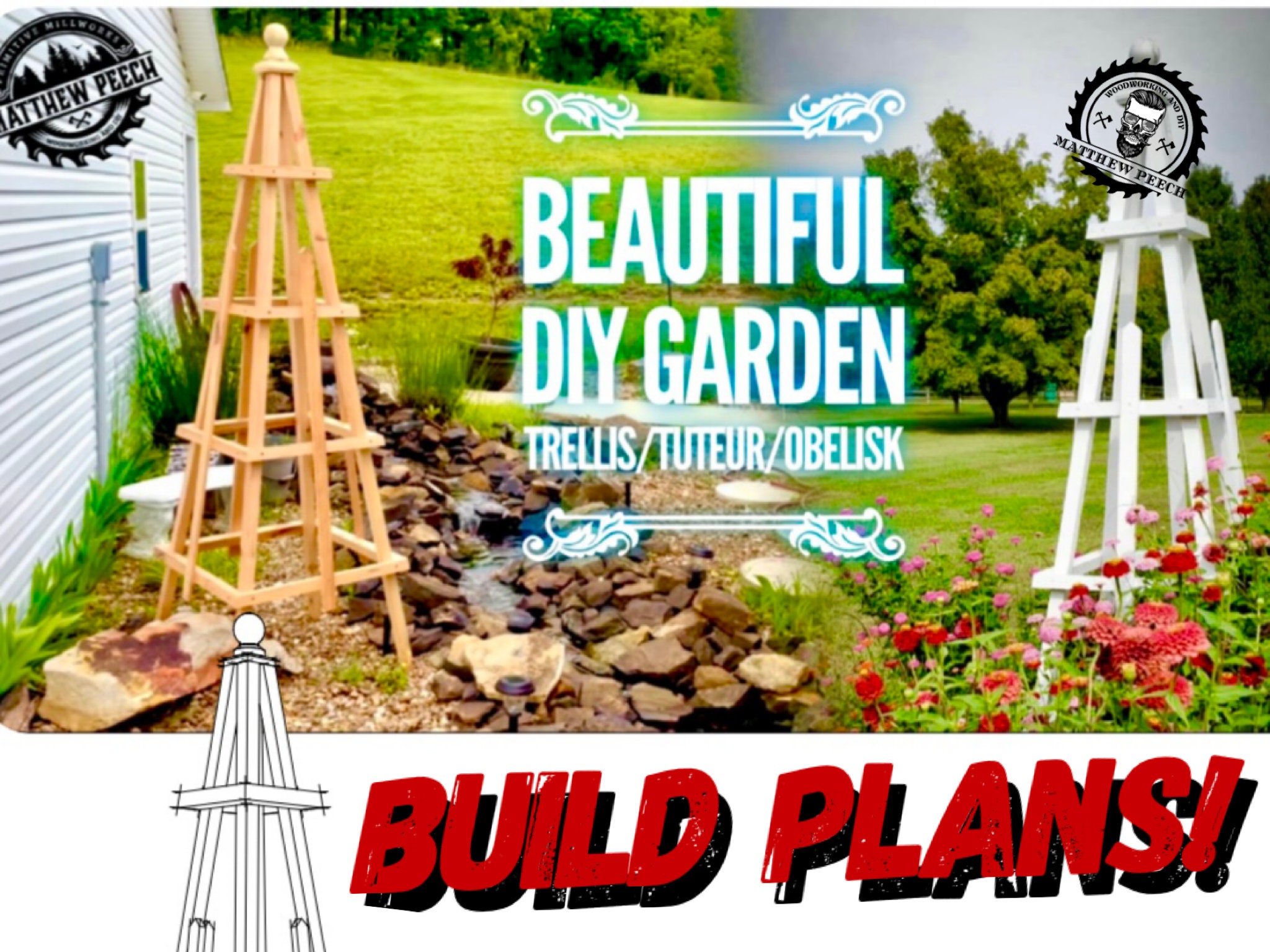 Garden Fan Trellis and Obelisk Plan Bundle / Garden Fan - Etsy