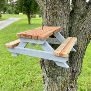 Squirrel Picnic Table Feeder Plans, Squirrel Table Plans, Pet Feeder ...