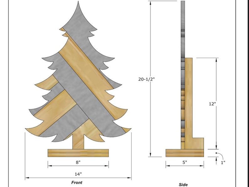 One Picket Tree Build Plans and Template One Picket Christmas - Etsy