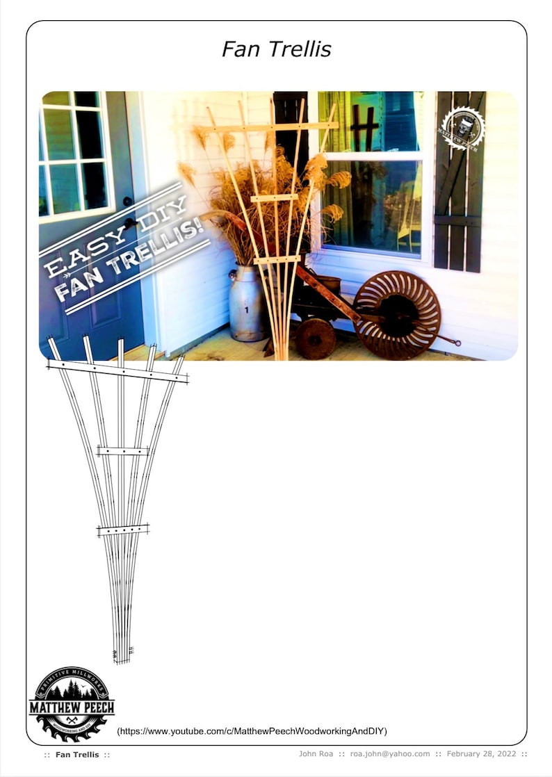 Garden Fan Trellis Plans / Garden Trellis / Trellis Plans / DIY Garden ...