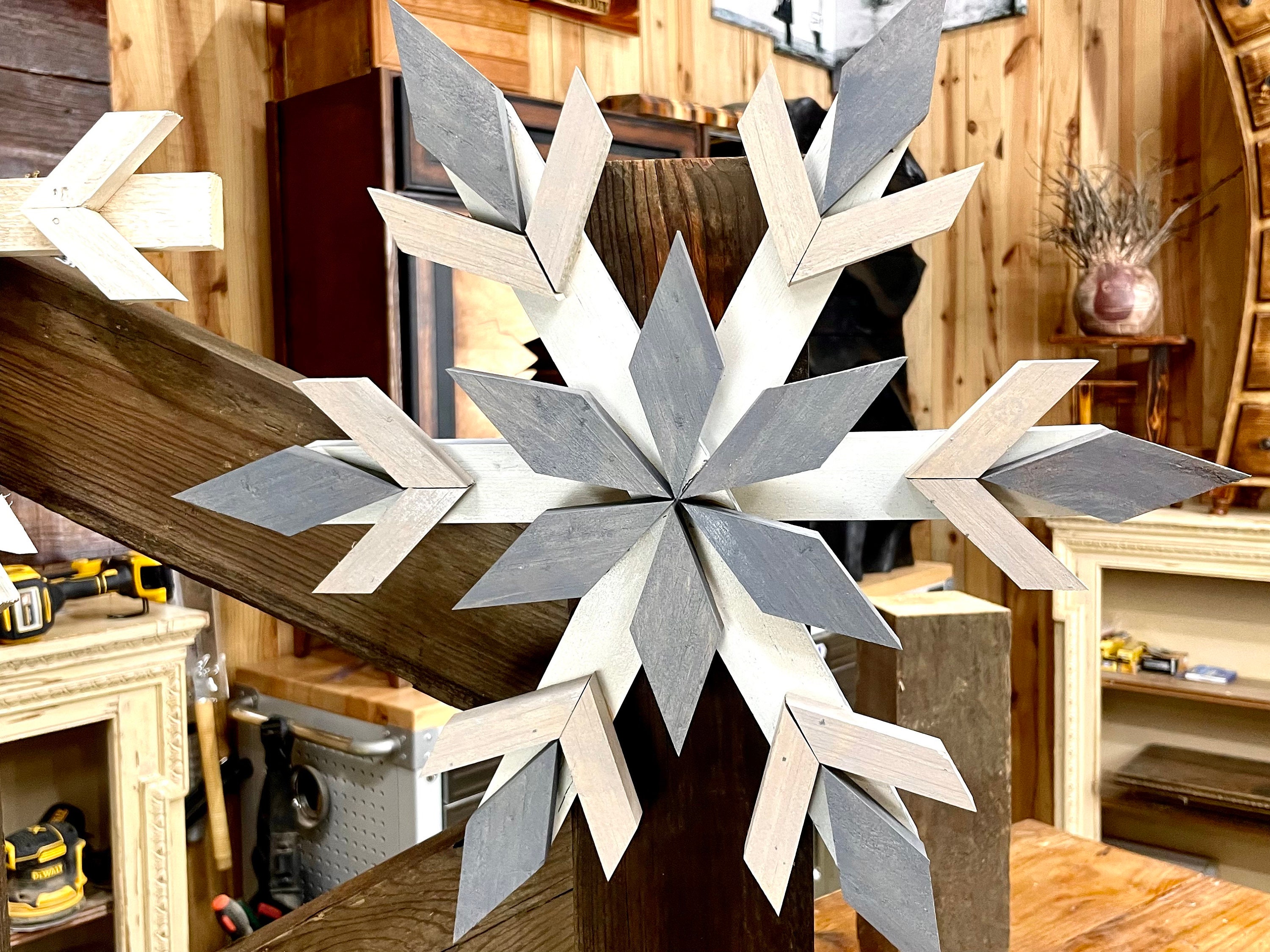 3 Large Snowflakes 16 From One Picket One Picket - Etsy