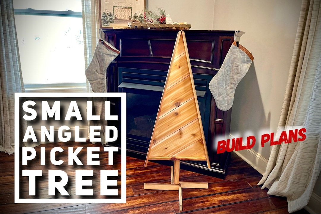 Small Angled Picket Tree Plans, Christmas Decor Plans, Christmas Tree ...