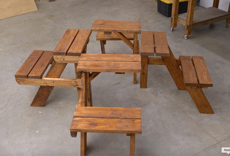 Transforming Two Person Picnic Table/bench Digital Plans, Convertible ...