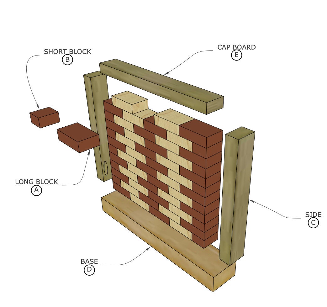 Block Wall Game, Wooden Game, DIY Block Game, Stacking Game, Topple ...