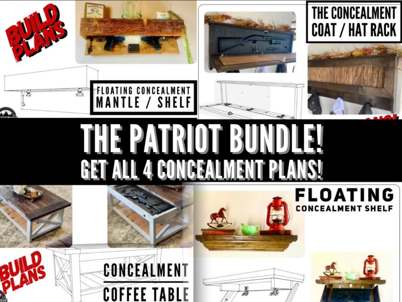 All 4 Concealment Plans! Plan Bundle / Concealment Mantle Plans ...
