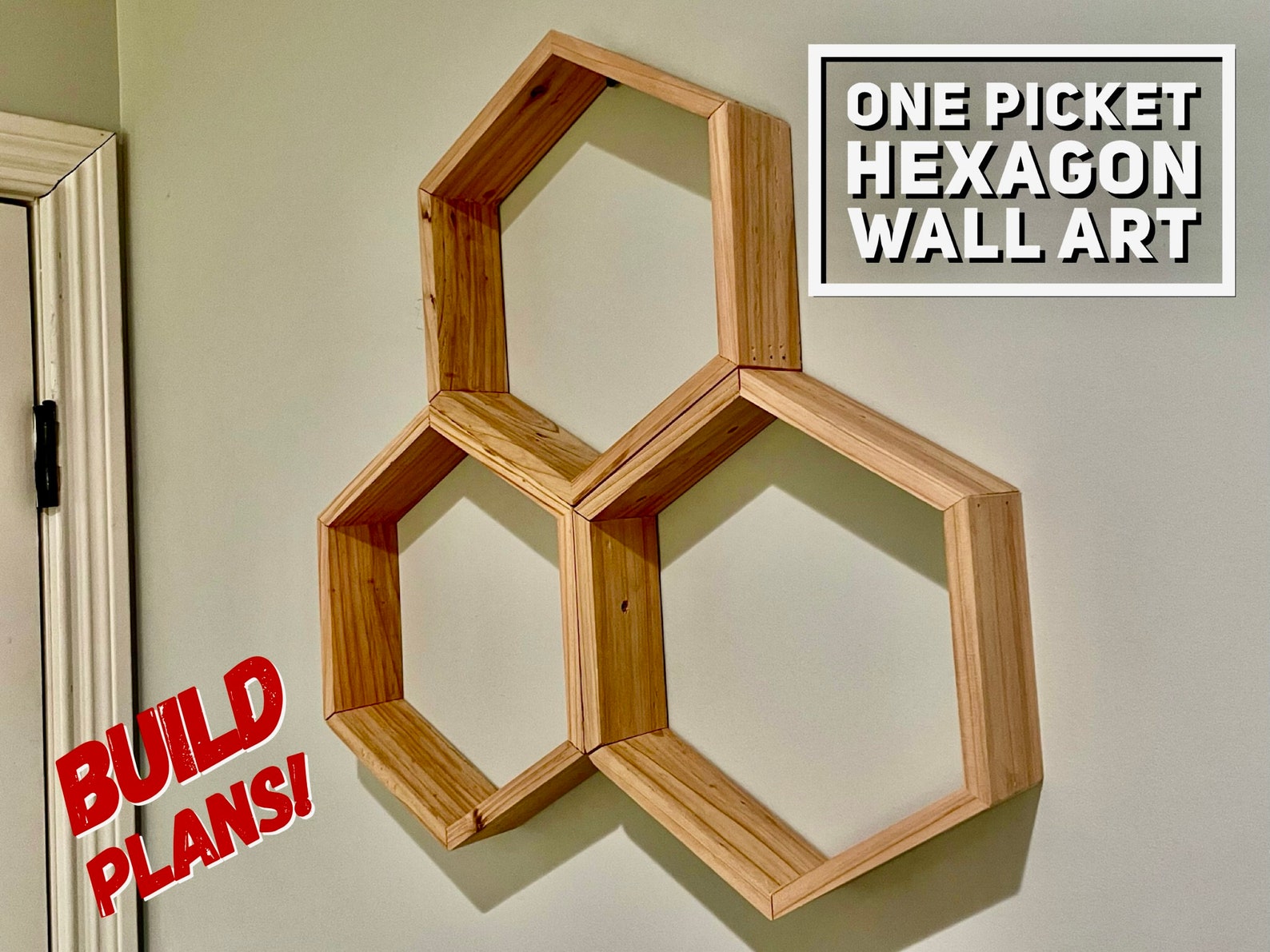 1 Picket Hexagon Shelf/wall Art Plans, Hexagon Plans, Decor Plans ...