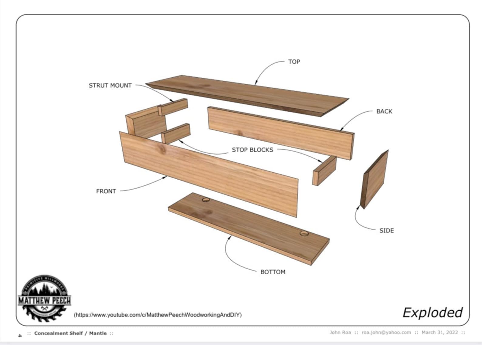 Floating Concealment Mantle Plans / Woodworking Plans Floating ...