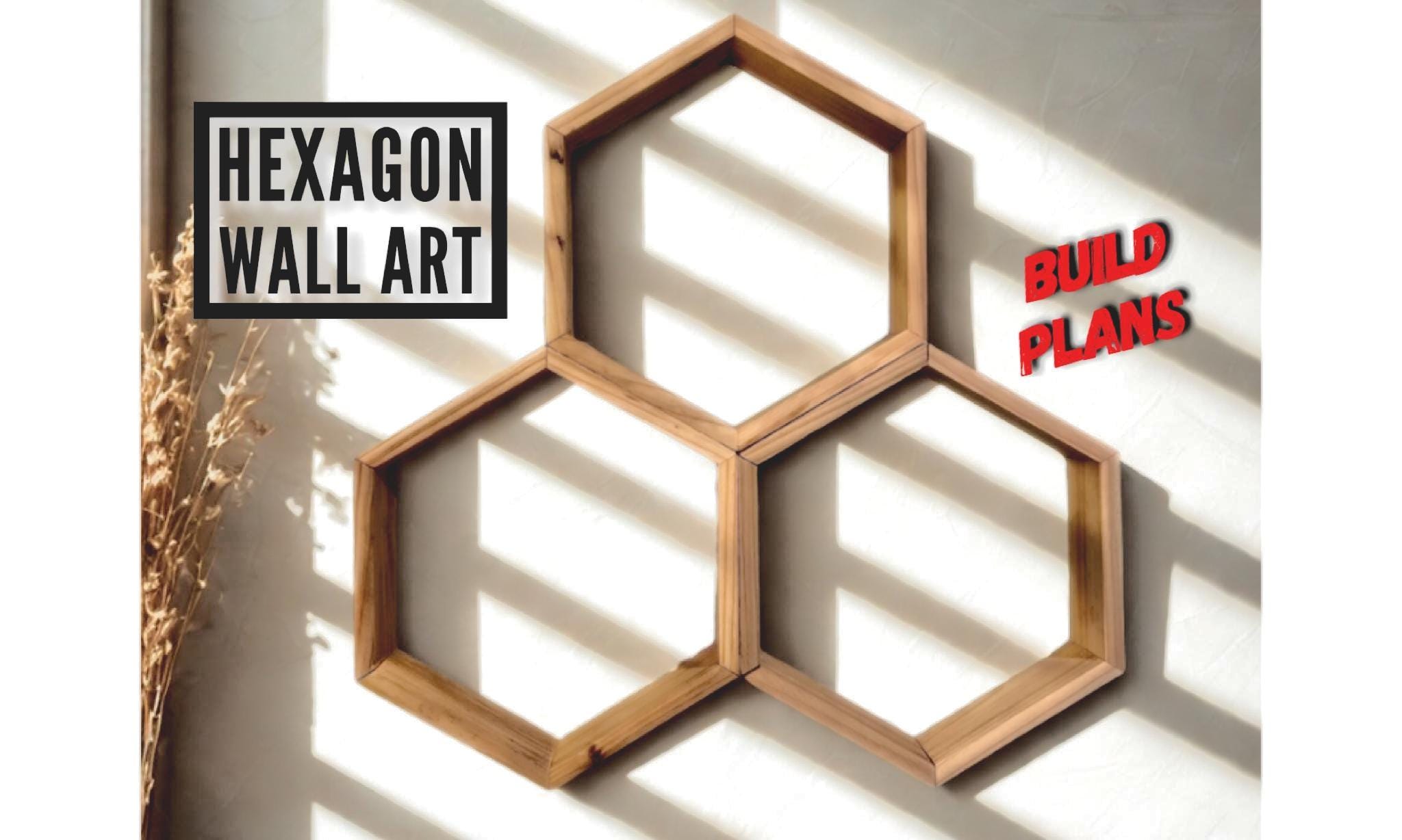 1 Picket Hexagon Shelf/wall Art Plans, Hexagon Plans, Decor Plans ...