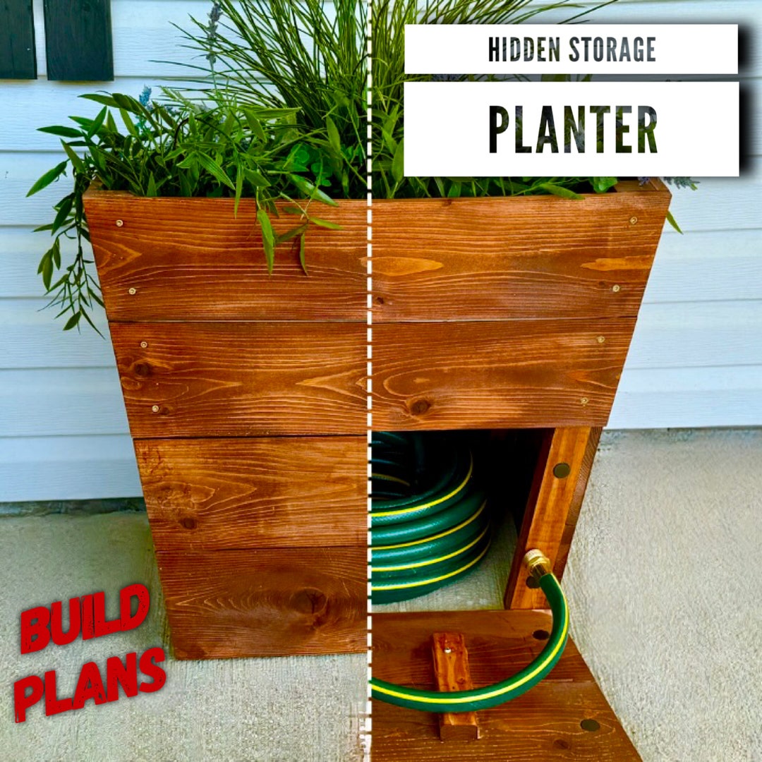 Hidden Storage Planter Plans, Hidden Compartment Planter Plans, DIY ...
