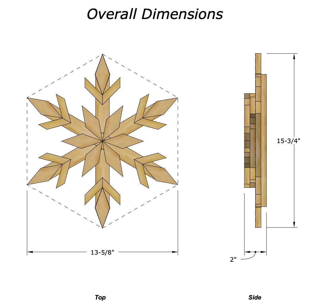 3 Large Snowflakes 16 From One Picket One Picket - Etsy