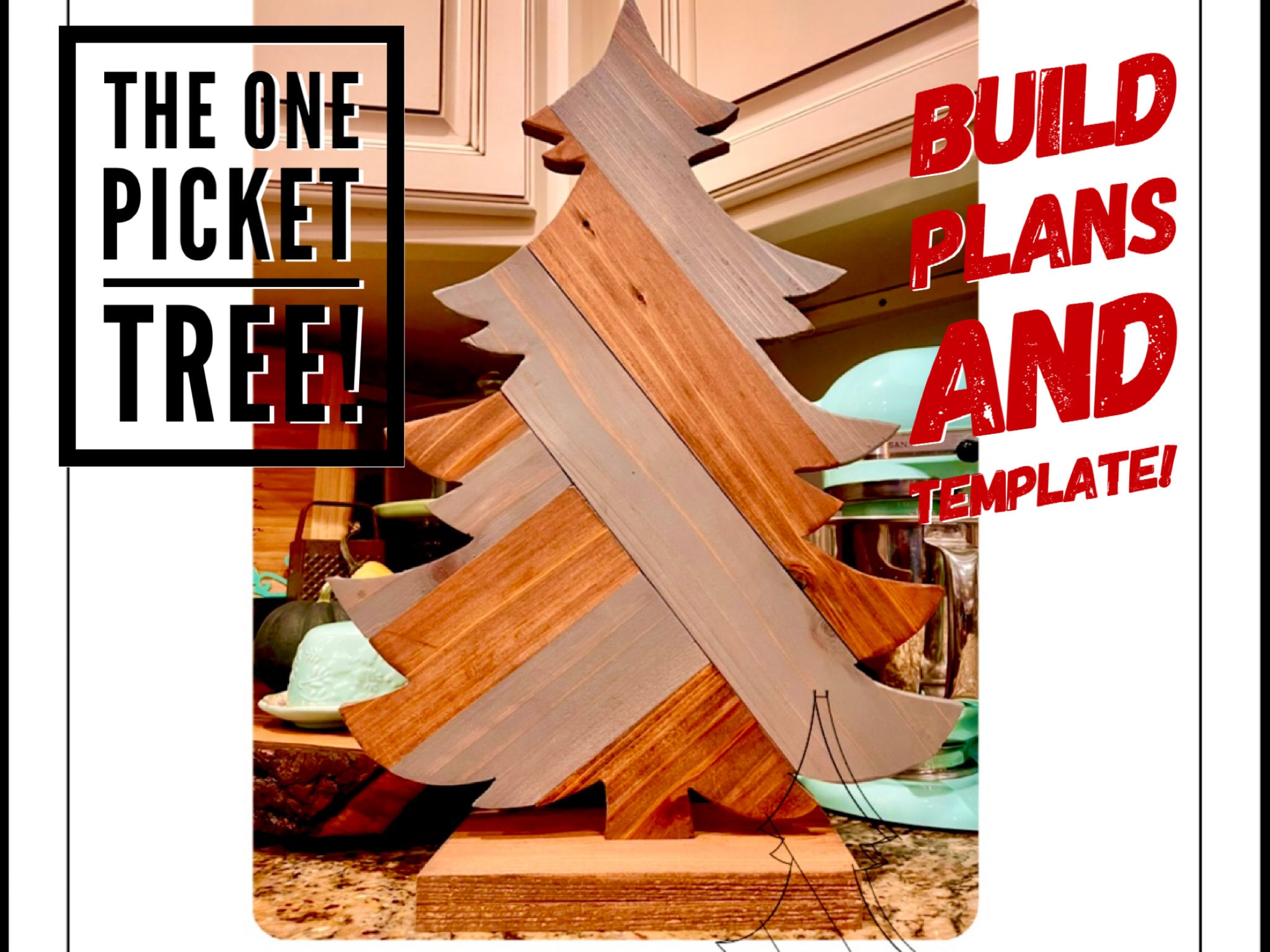 One Picket Tree Build Plans and Template, One Picket Christmas Tree ...