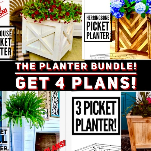 Farmhouse Three Picket Box Planter Plans Fence Picket Planter - Etsy