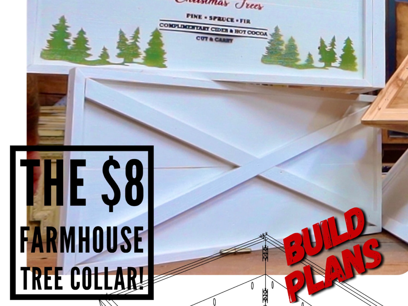 Collapsible Square X Frame Tree Collar Plans, Christmas Tree Collar ...