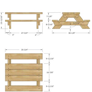 Kids Picnic Table Plan, Small Picnic Table Plan, Child Table Plan ...