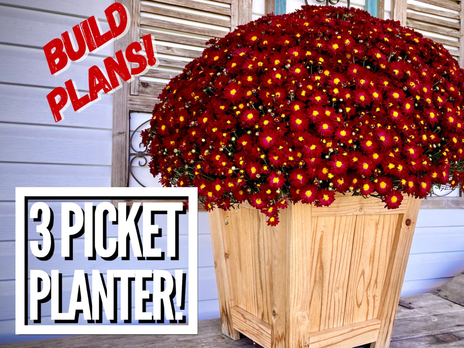 Three Picket Box Planter Plans Fence Picket Planter Plans - Etsy