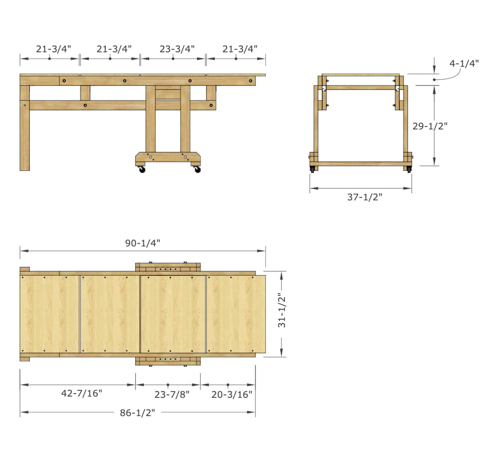 Transforming Shelf /workbench Plans, Convertible Table/shelf Build ...