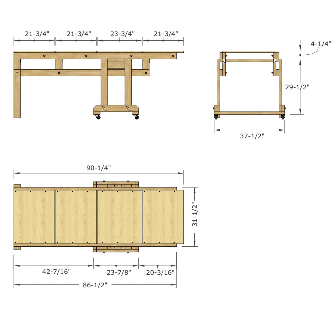 Transforming Shelf /Workbench Plans, Convertible Table/Shelf Build ...