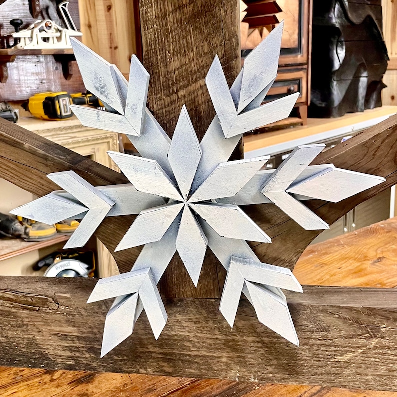 3 Large Snowflakes 16 From One Picket One Picket - Etsy