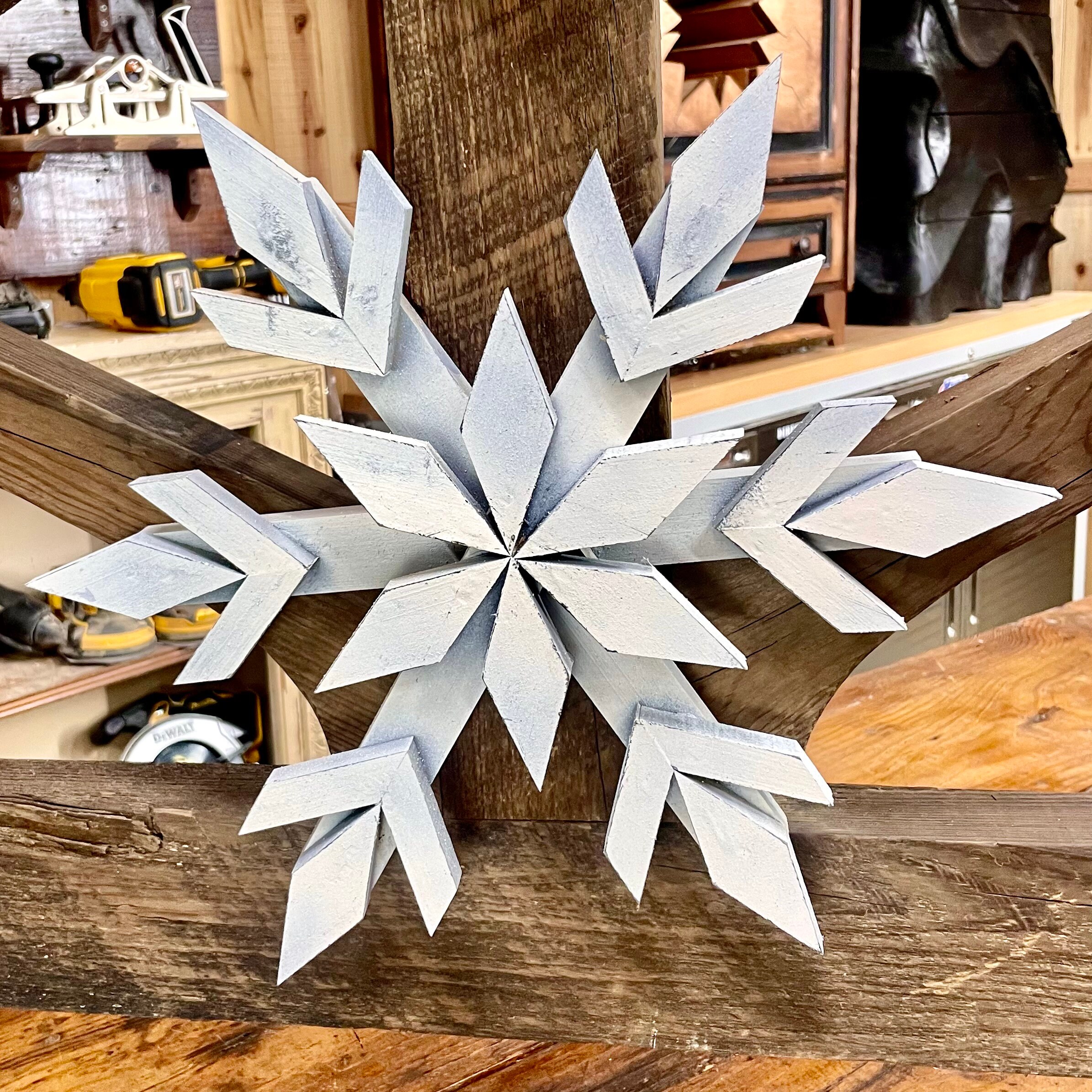 3 Large Snowflakes 16 From One Picket One Picket - Etsy