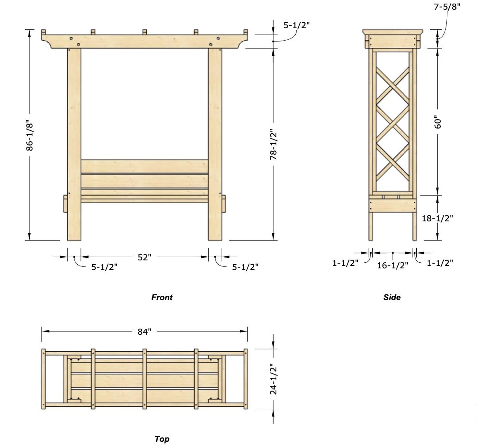 Garden Arbor Bench Digital Plans, Digital Plan for Garden Arbor Bench ...