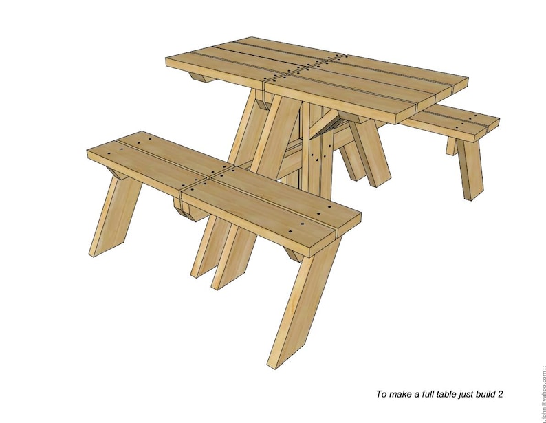 Transforming Two Person Picnic Table/bench Digital Plans, Convertible ...