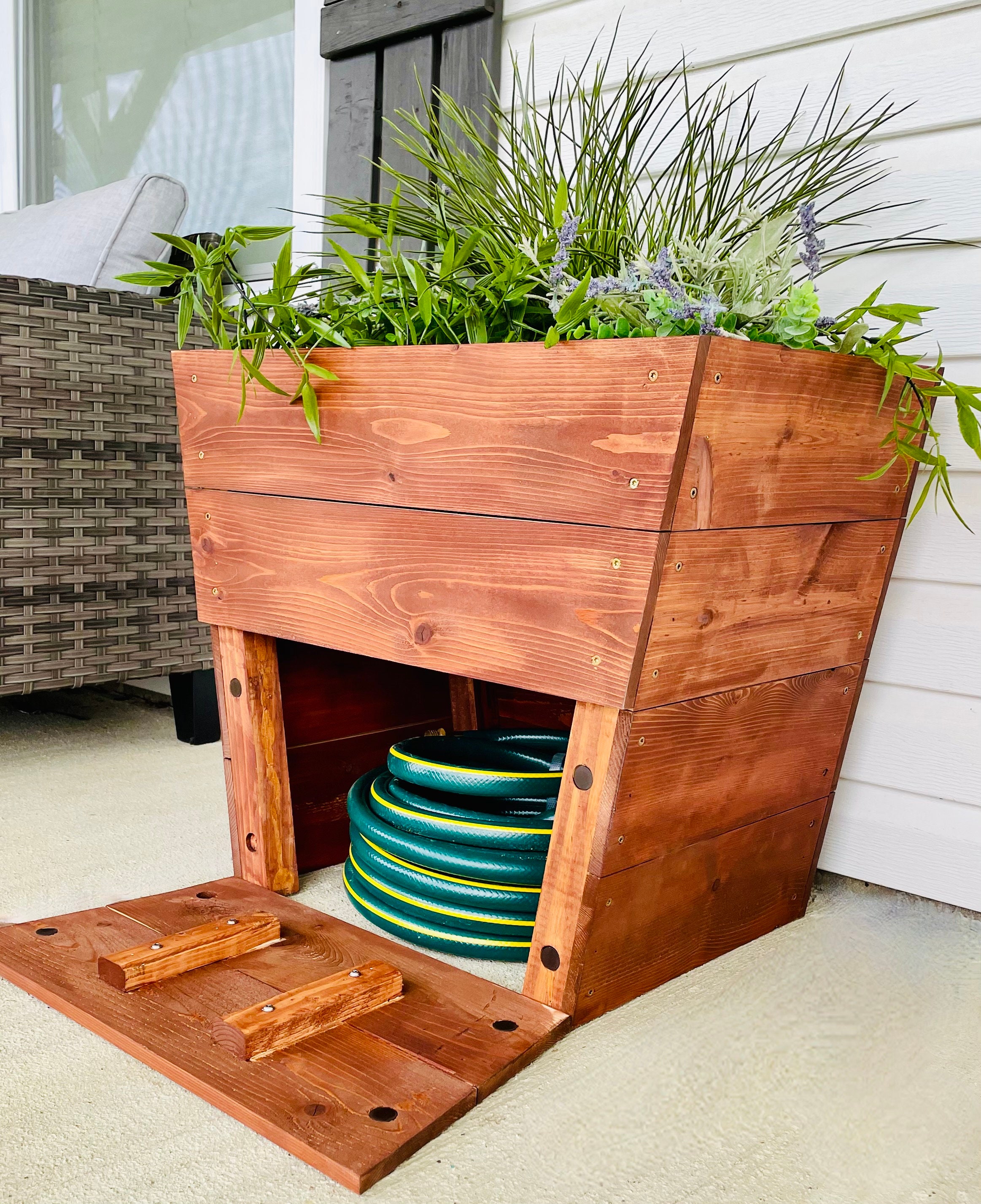 Hidden Storage Planter Plans, Hidden Compartment Planter Plans, DIY ...