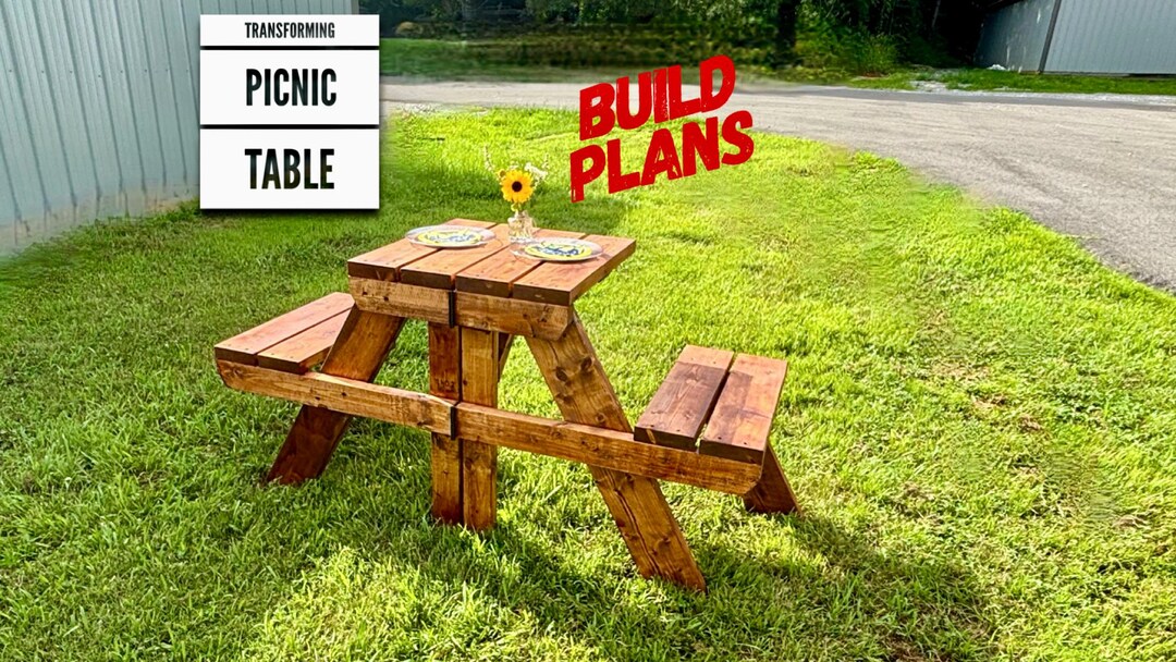 Transforming Two Person Picnic Table/bench Digital Plans, Convertible ...