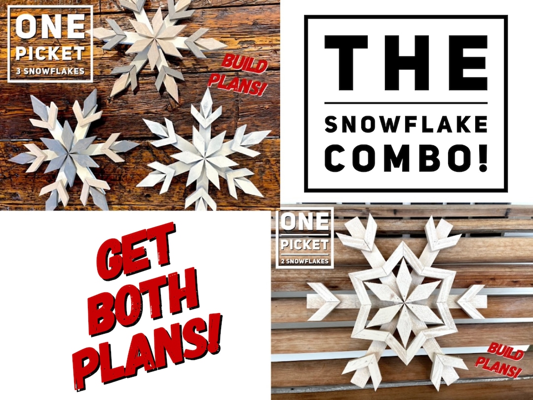 Both Plans! 3 and 2 Large Snowflakes (16") From One Picket, One Picket ...