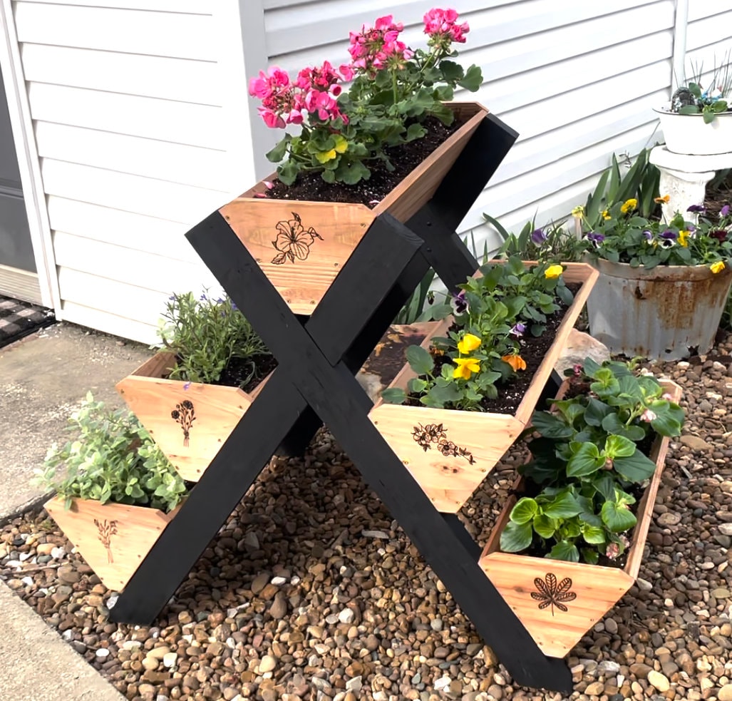 5 Box Tier Planter Plans Multi Tier Planter Fence Picket Planter Plans Garden Planter Plans