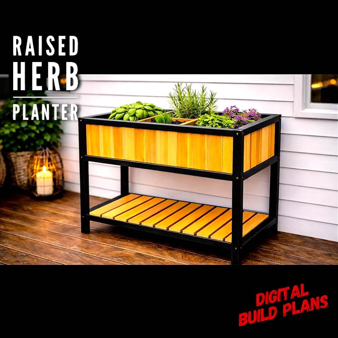 Raised Herb Garden Planter Digital Plans, Herb Garden Planter Digital ...