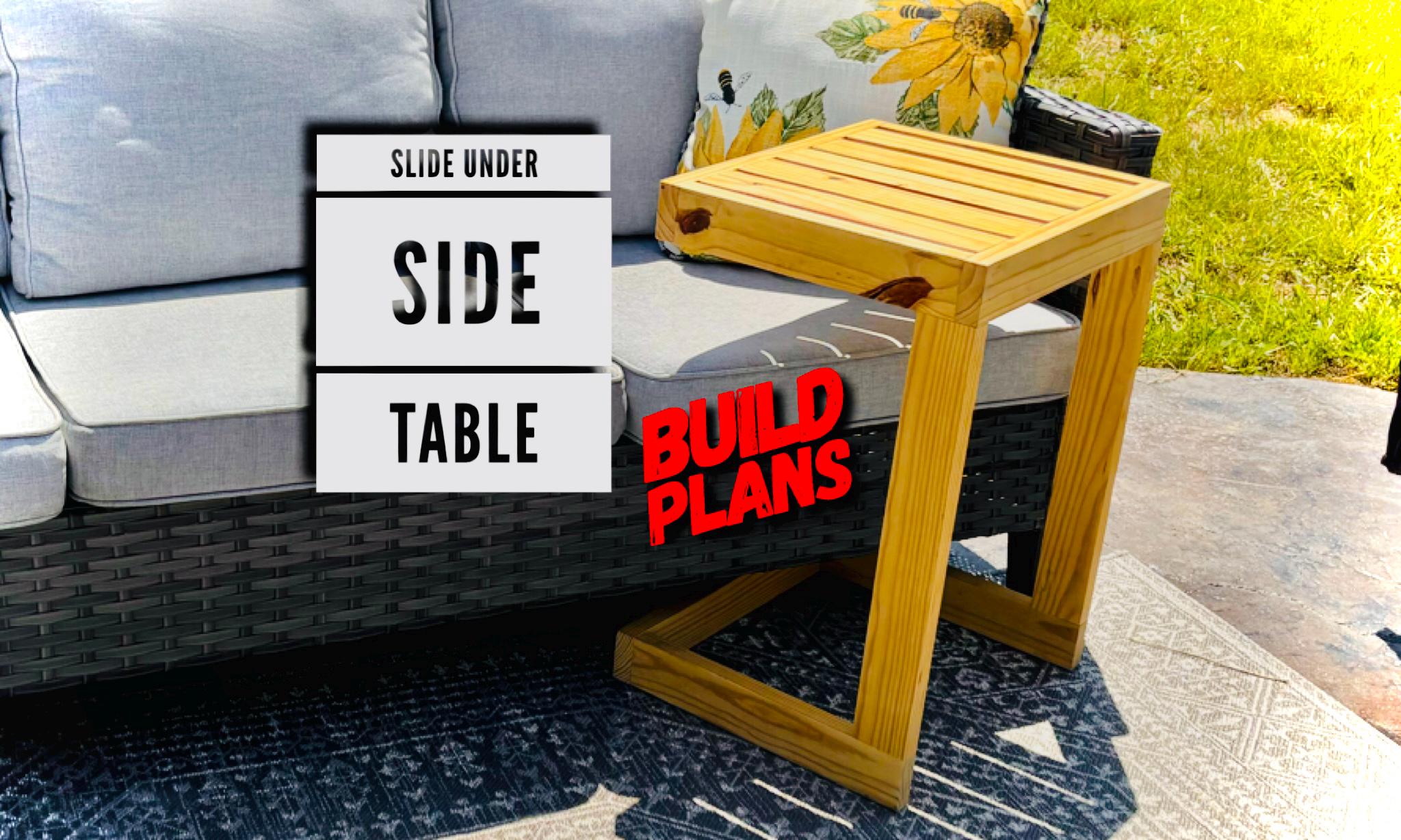 Slide Under Side Table Digital Plans, DIY Side Table Digital Plans ...