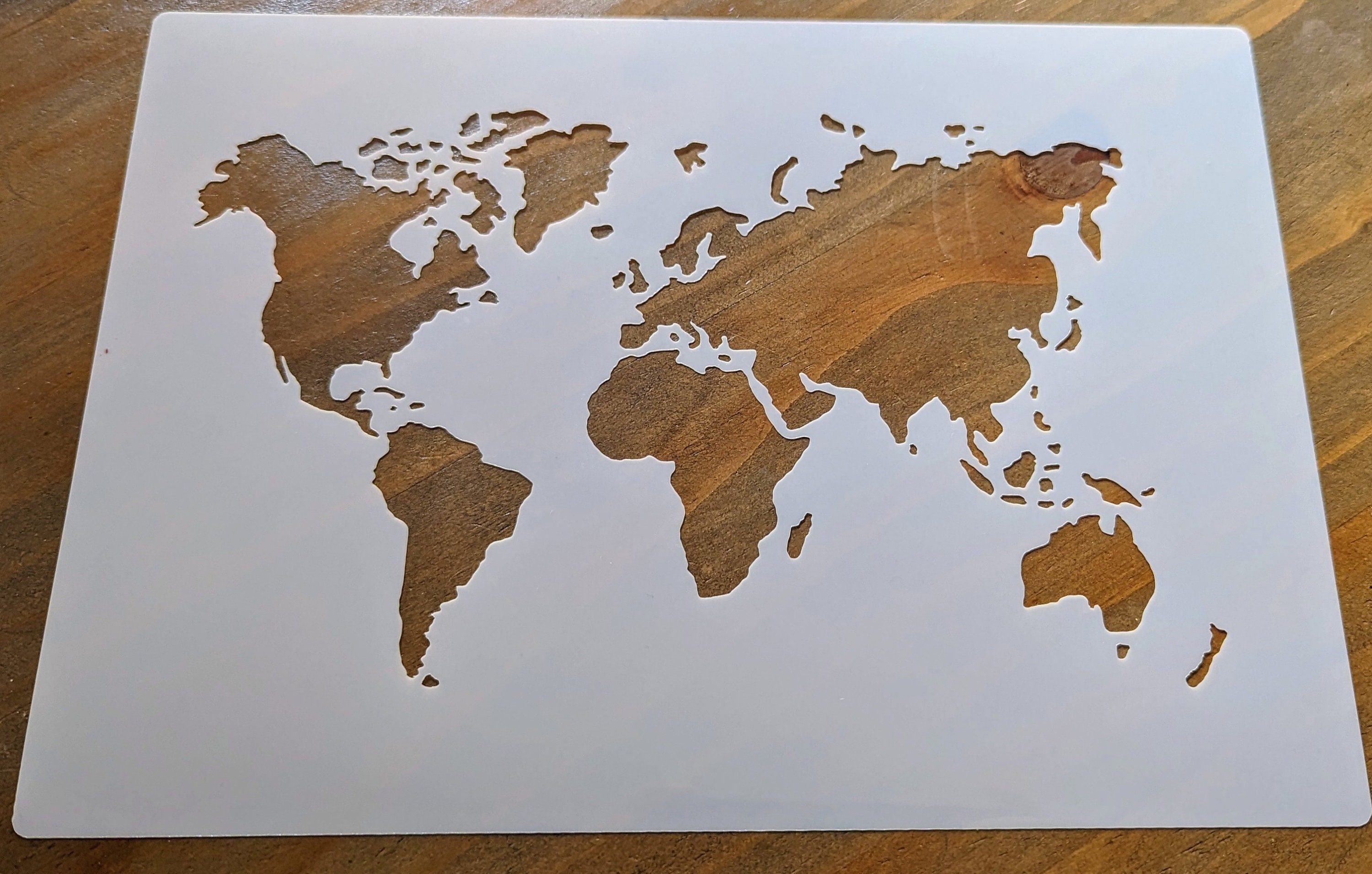 World Map Stencil - Etsy