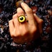 Yellow Glass Eye Ring, Animal Eye, Protective Talisman, Evil Eye, Boho ...