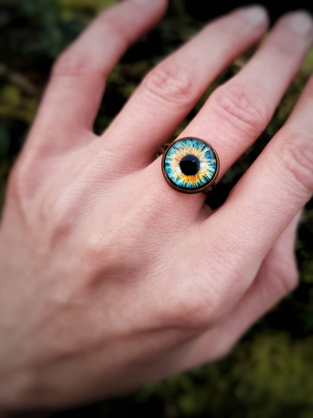 Glass Eye Ring, Small Eye Ring, Evil Eye, Animal Eye, Protective ...