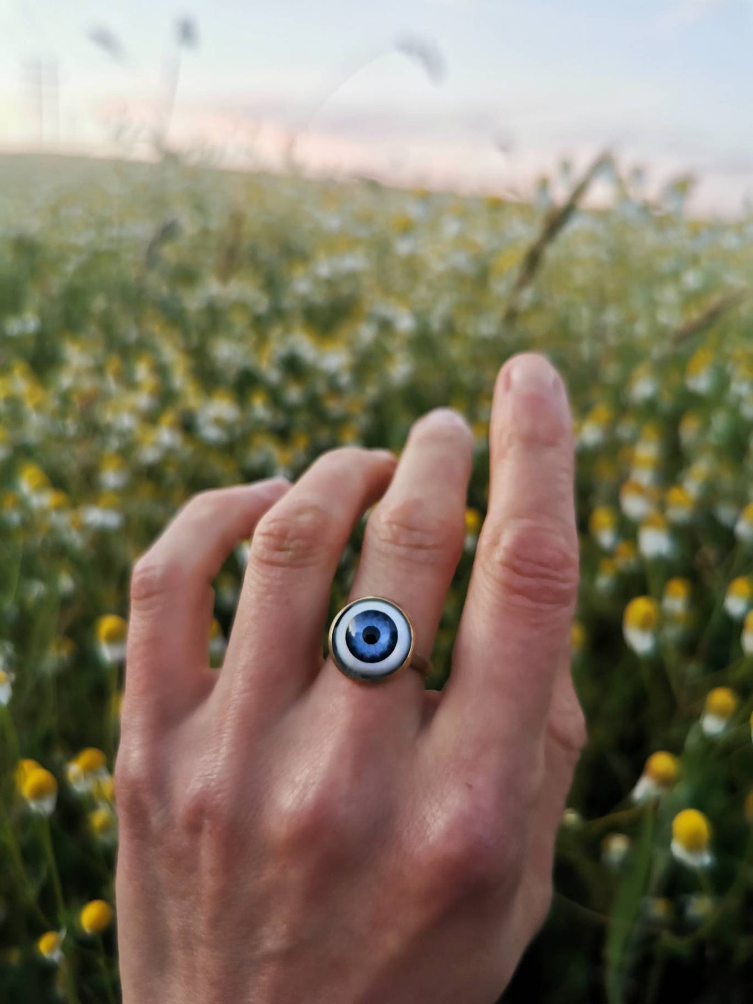Doll Eye Ring, Eye Ring, Protective Talisman, Evil Eye, Boho Ring ...