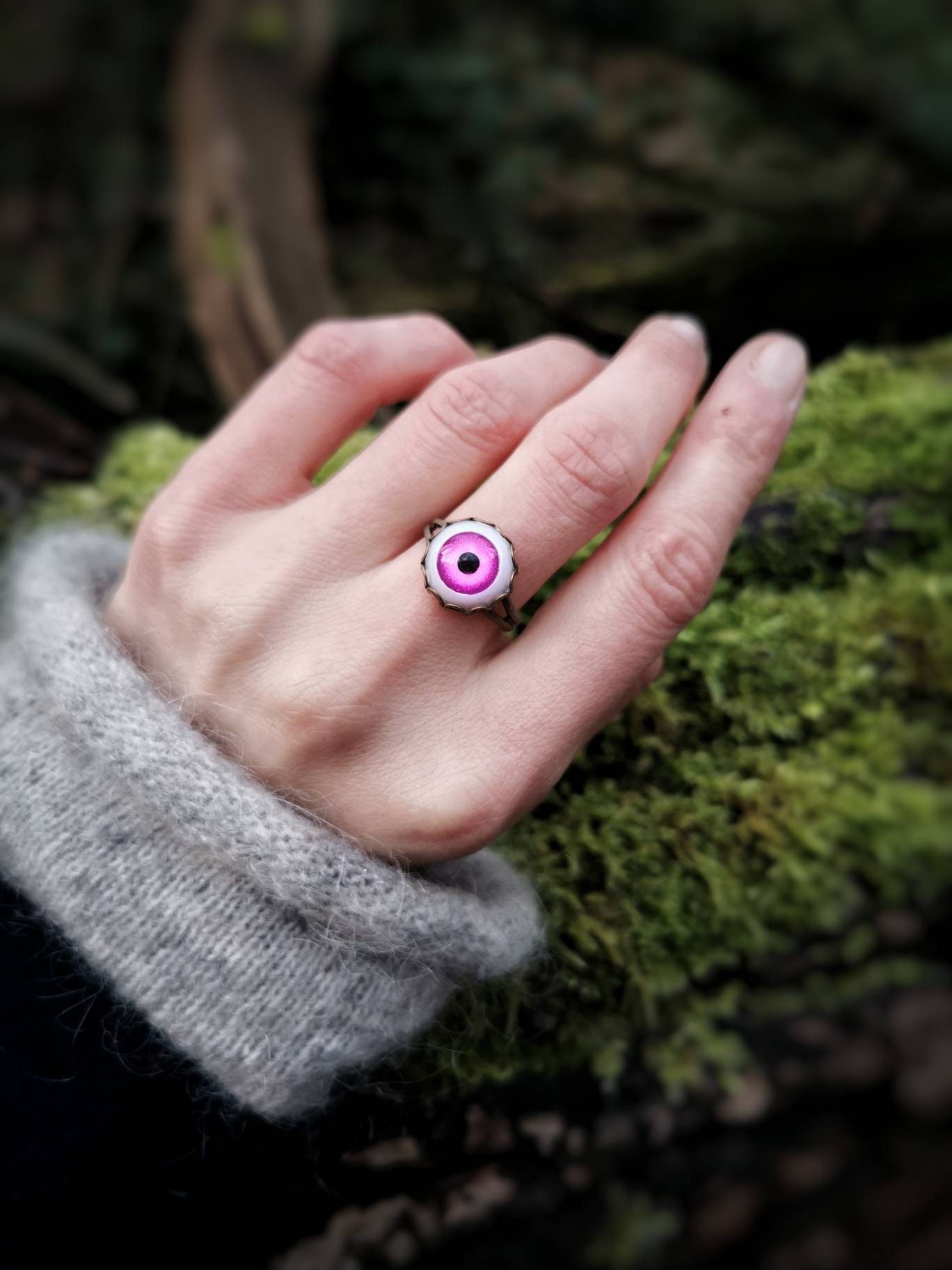 Pink Eye Ring, Eye Ring,eye Ring, Protective Talisman, Evil Eye, Boho ...