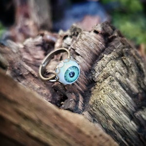 Green Eye Ring, Doll Eye Ring, Protective Talisman, Evil Eye, Boho Ring ...