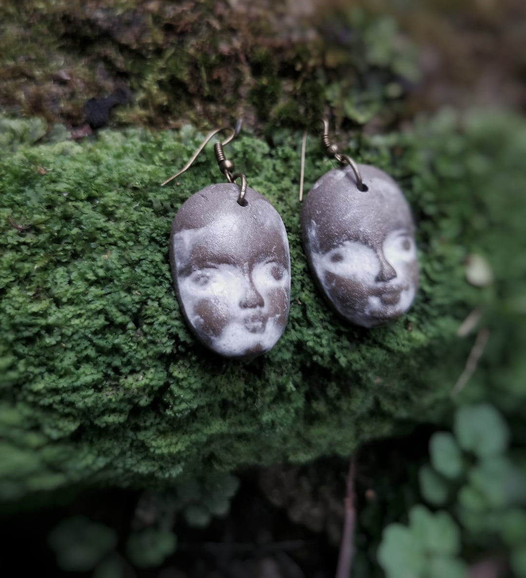Ceramic Faces Earrings, Doll Heads Earrings, Bohemian Earrings ...