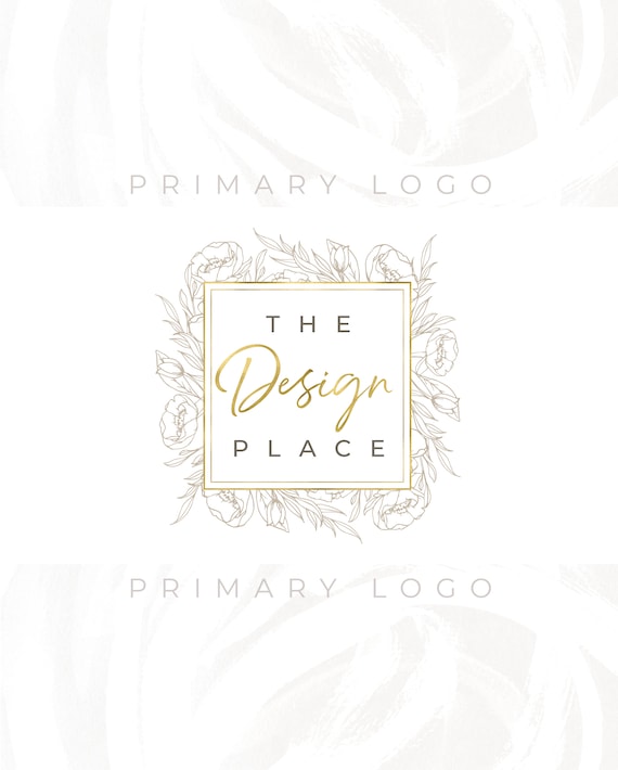 Floral Logo Flower Logo Square Logo Premade Logo Custom | Etsy
