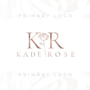 Minimalist Rose Logo, Rose Gold Logo, Rose Initials Logo, Premade Logo ...