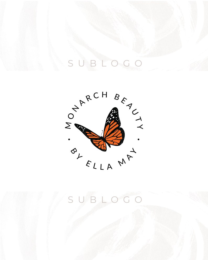Butterfly Logo, Monarch Butterfly Logo, Orange and Black Logo, Premade ...